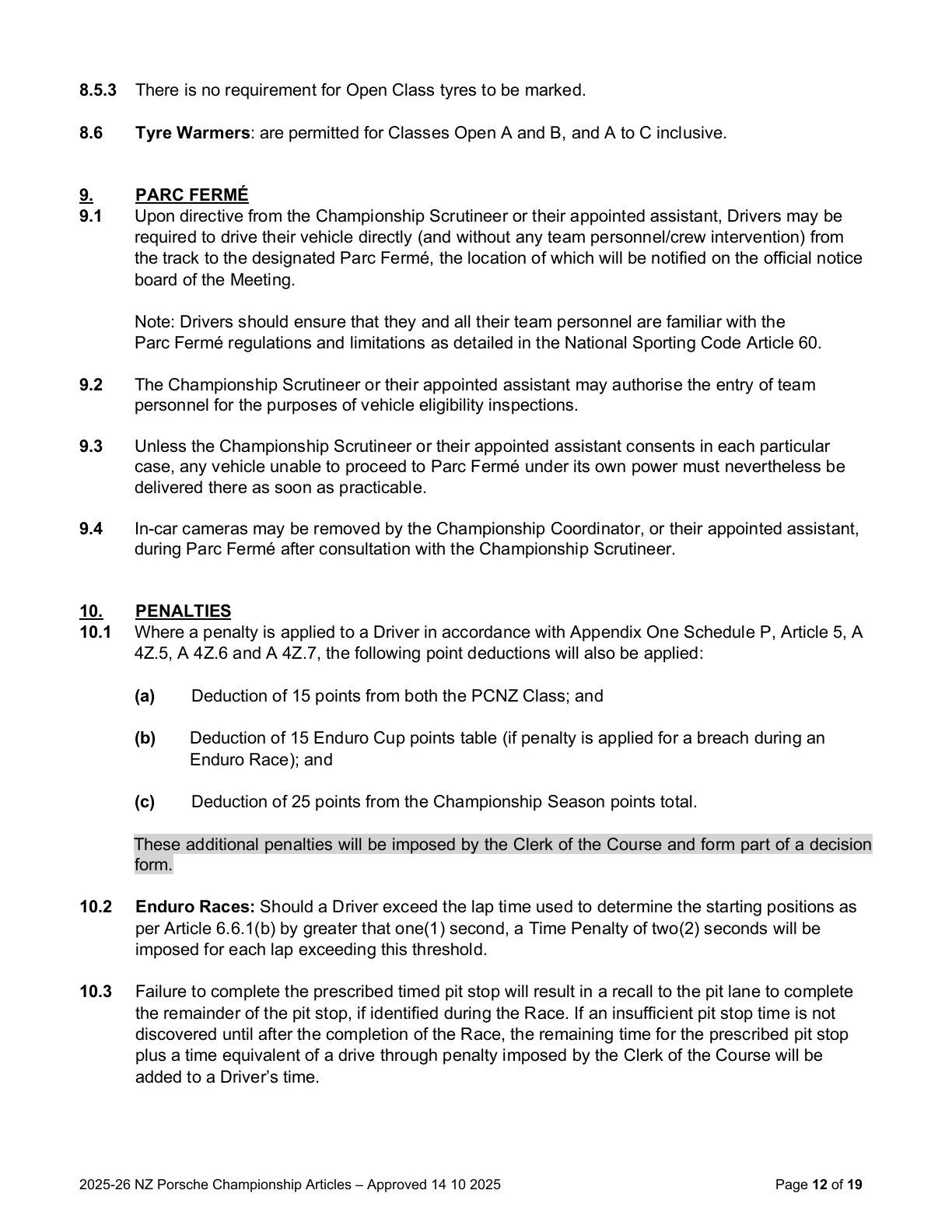 Reglament Esportiu Complet del Campionat de Carreres Porsche de Nova ...
