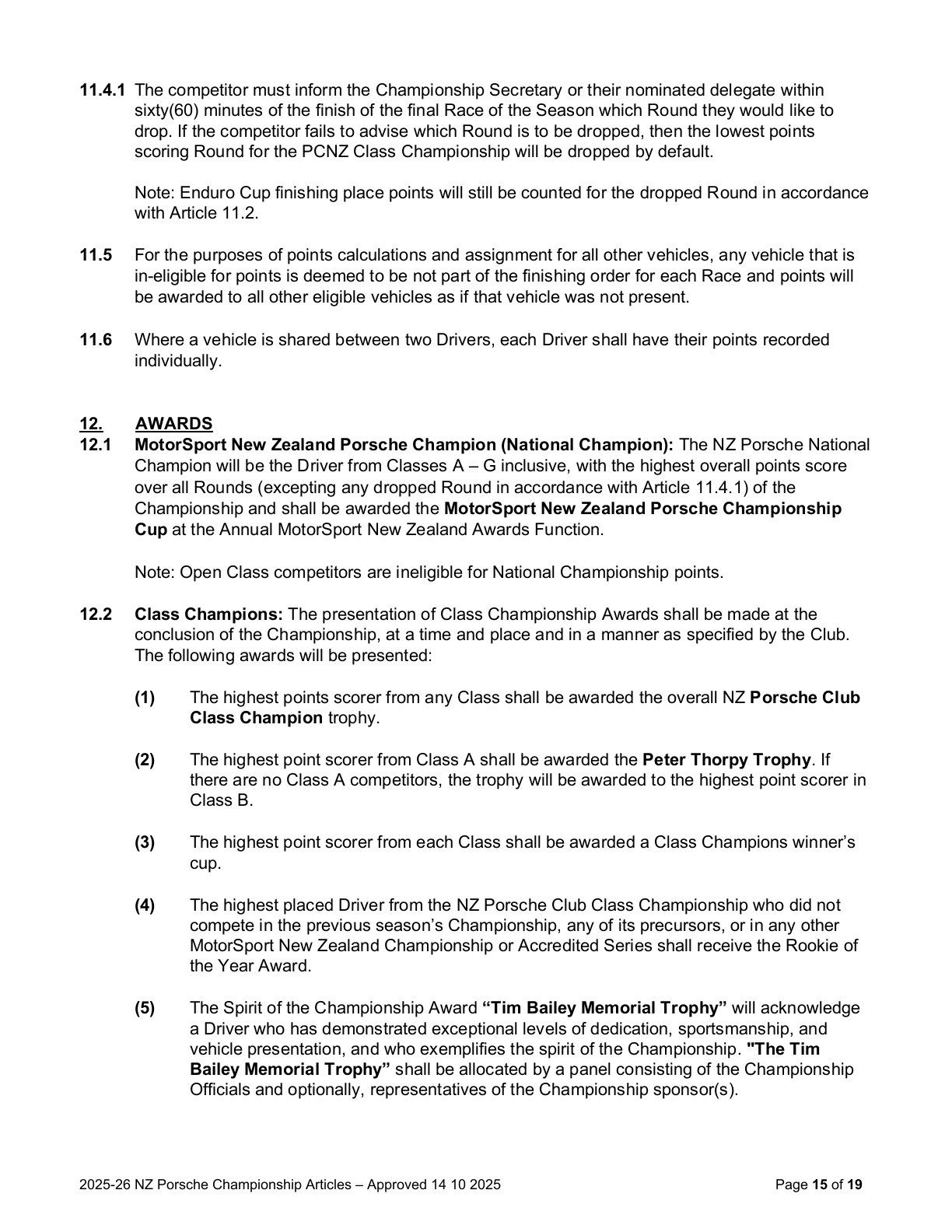 Reglament Esportiu Complet del Campionat de Carreres Porsche de Nova ...